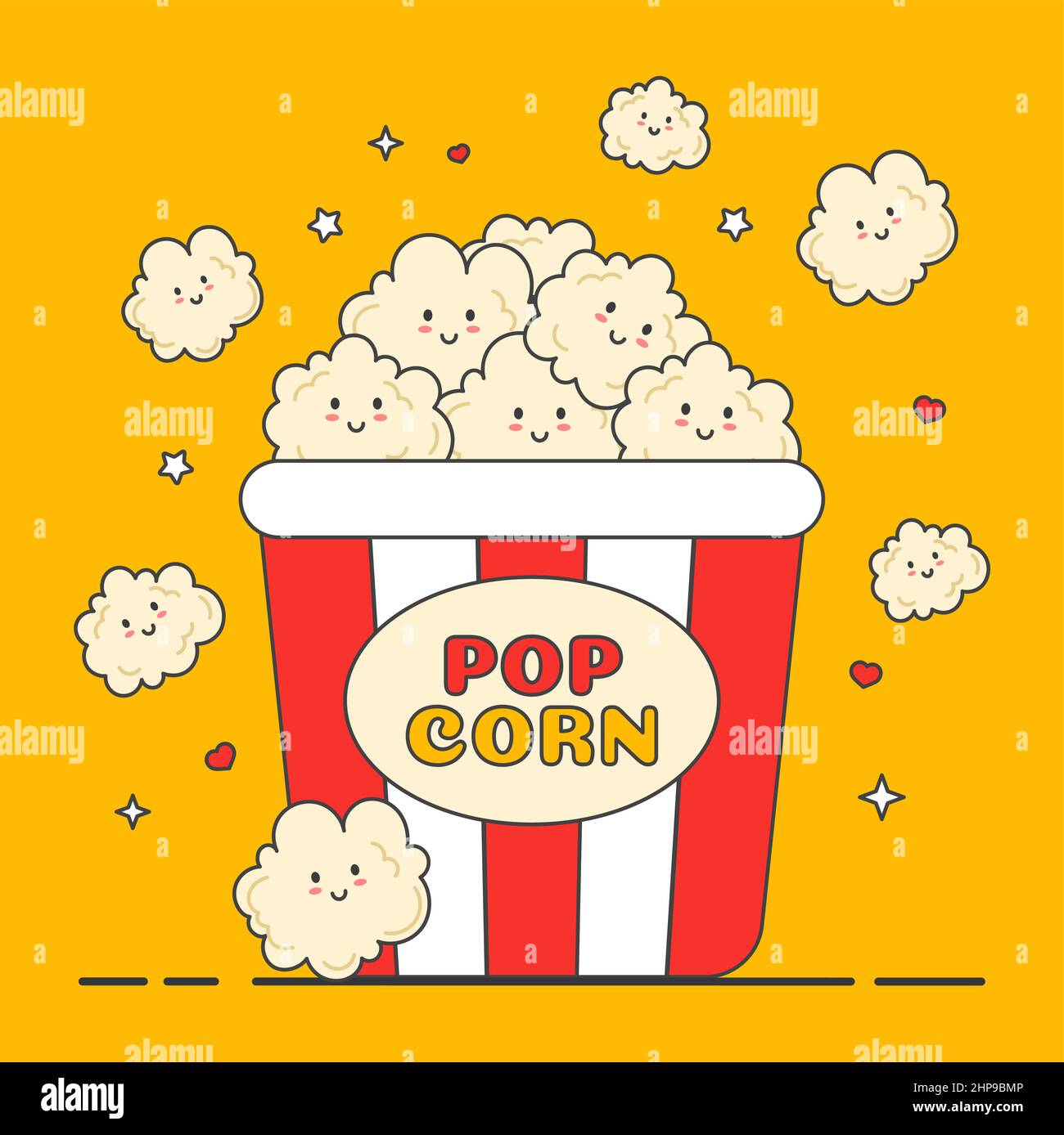 Bucket of popcorn Stock Vector Image & Art - Alamy