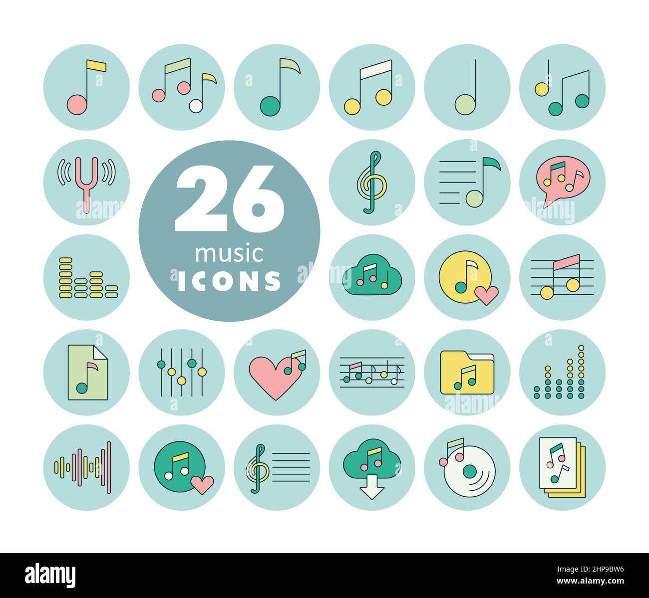 Music sound icons vector Stock Vector Images - Alamy