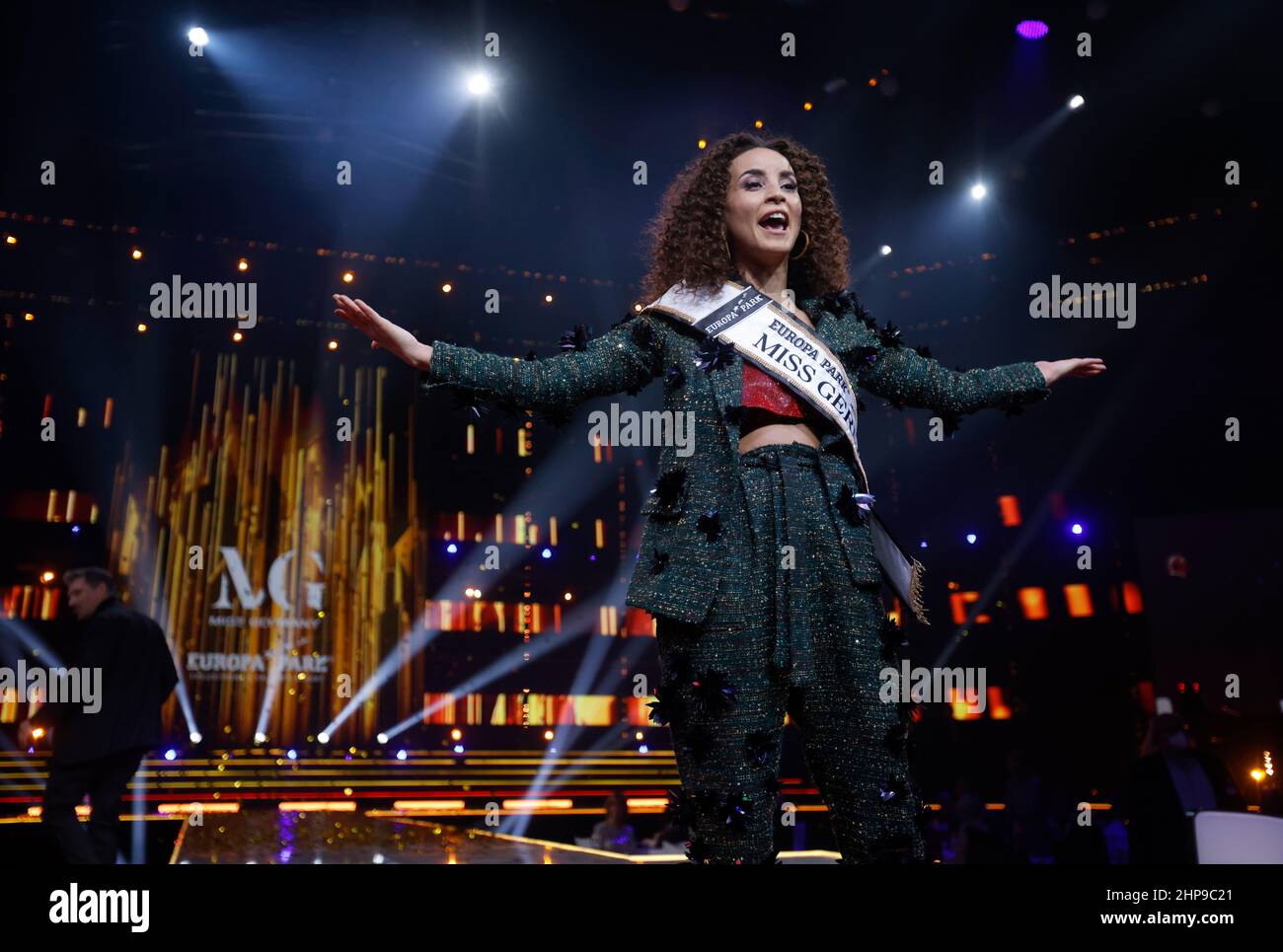 Rust, Germany. 19th Feb, 2022. Domitila Barros is happy about being ...