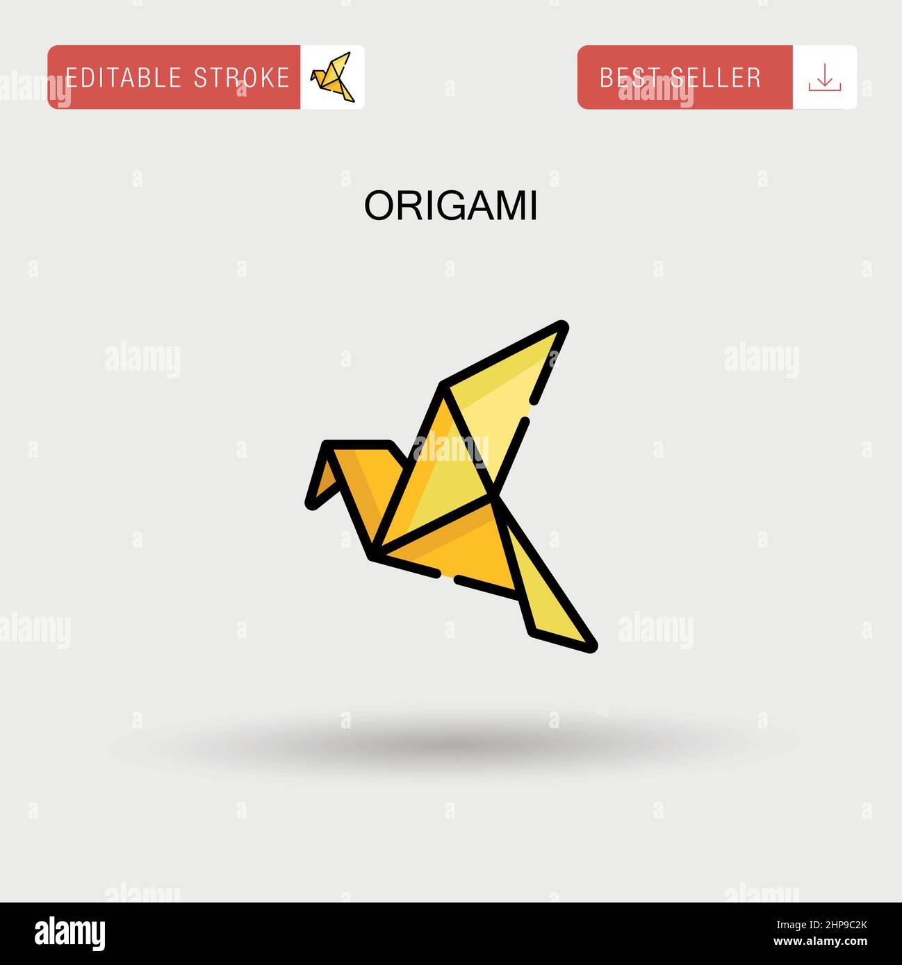 Red origami bird icon Stock Vector Images - Alamy