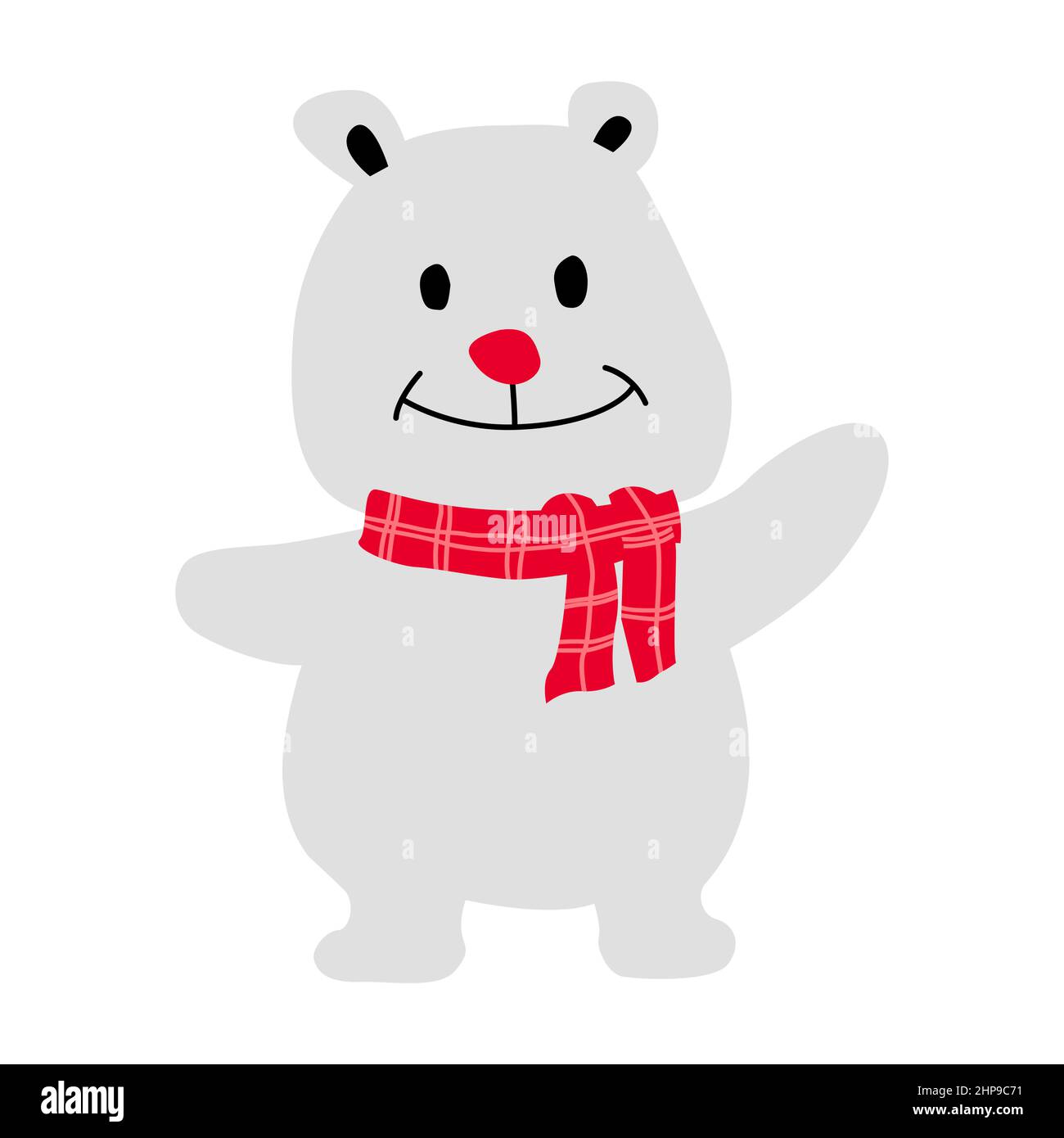 clip art of polar bear in xmas costume with cartoon design,vector ...