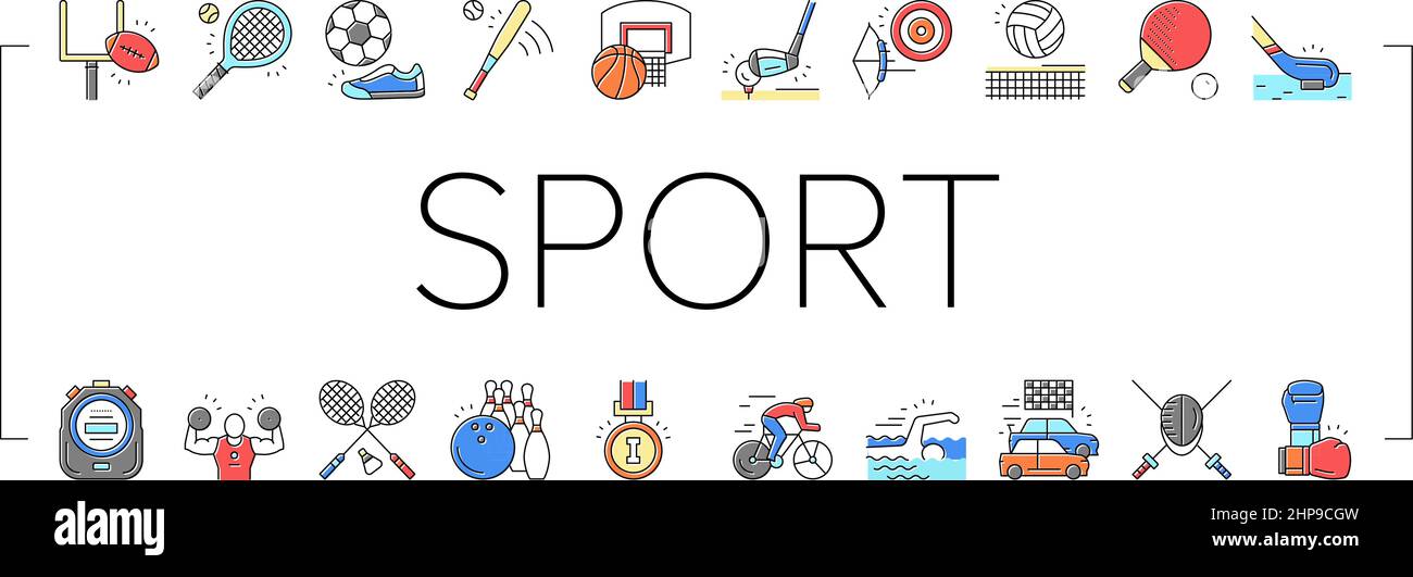 Sport Active Competitive Game Icons Set Vector Stock Vector Image & Art ...