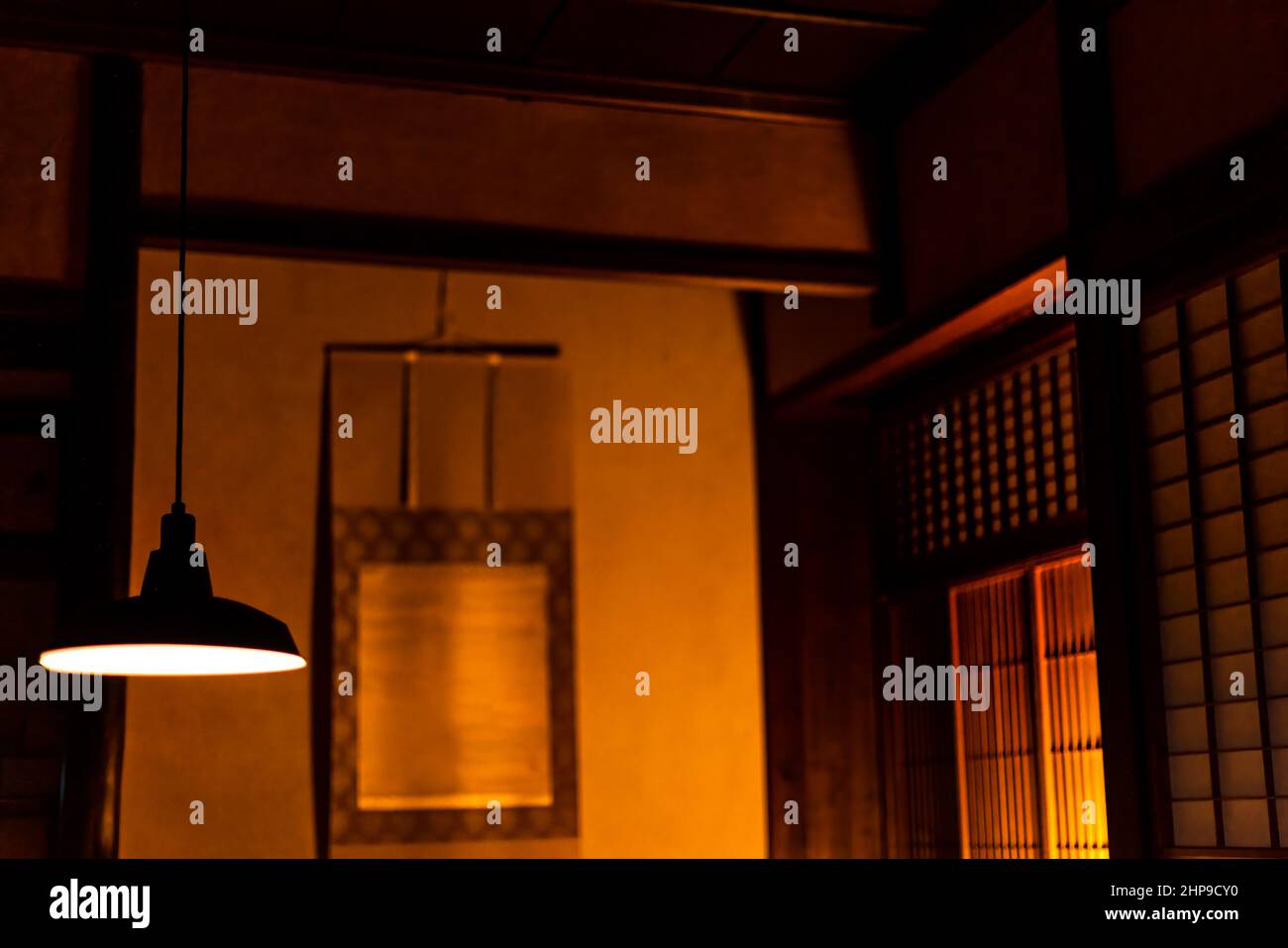 Hanging recessed ceiling illuminated lantern light lamp at traditional ...