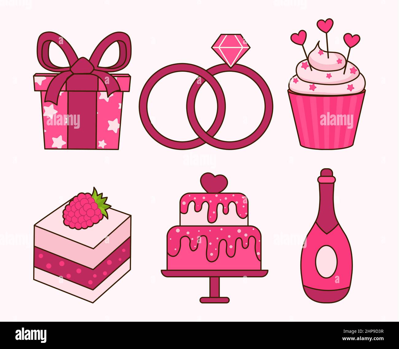 Set of wedding stickers Stock Vector Image & Art - Alamy