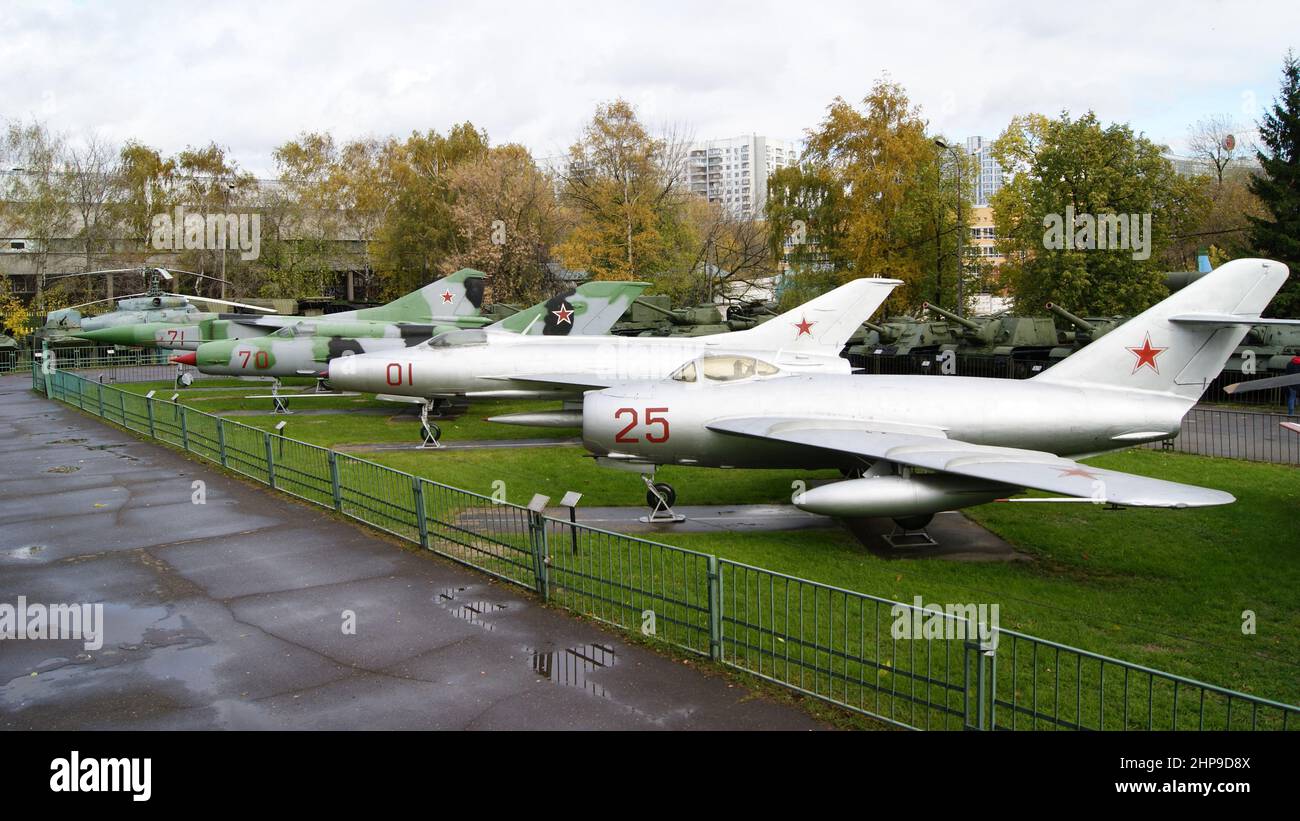 Line-up of historic military aircraft, part of the open-air exposition ...