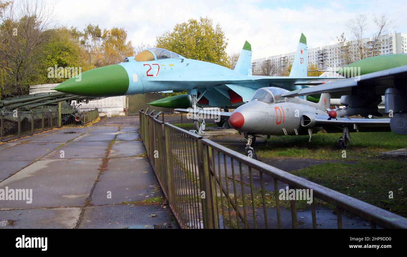 Air Force planes, part of the open-air exposition at the Central Armed ...