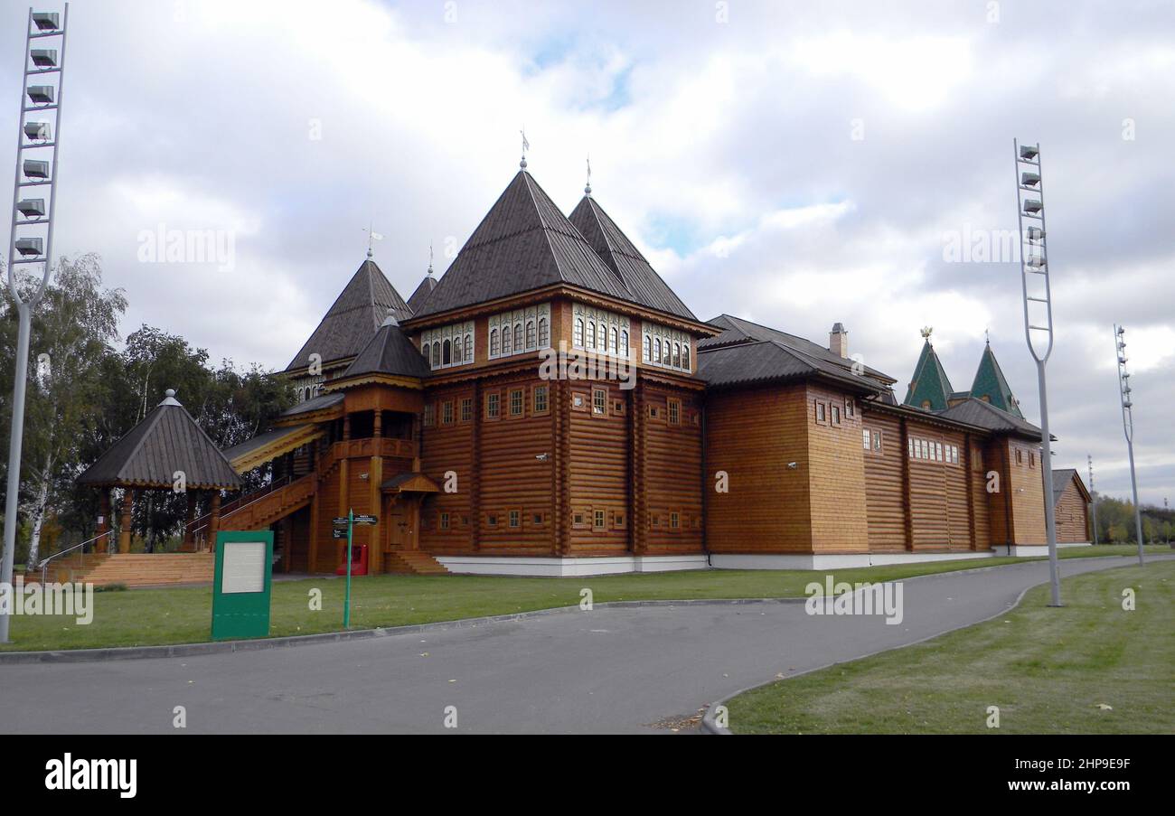 Modern reconstruction of the 17th century Wooden log palace in ...
