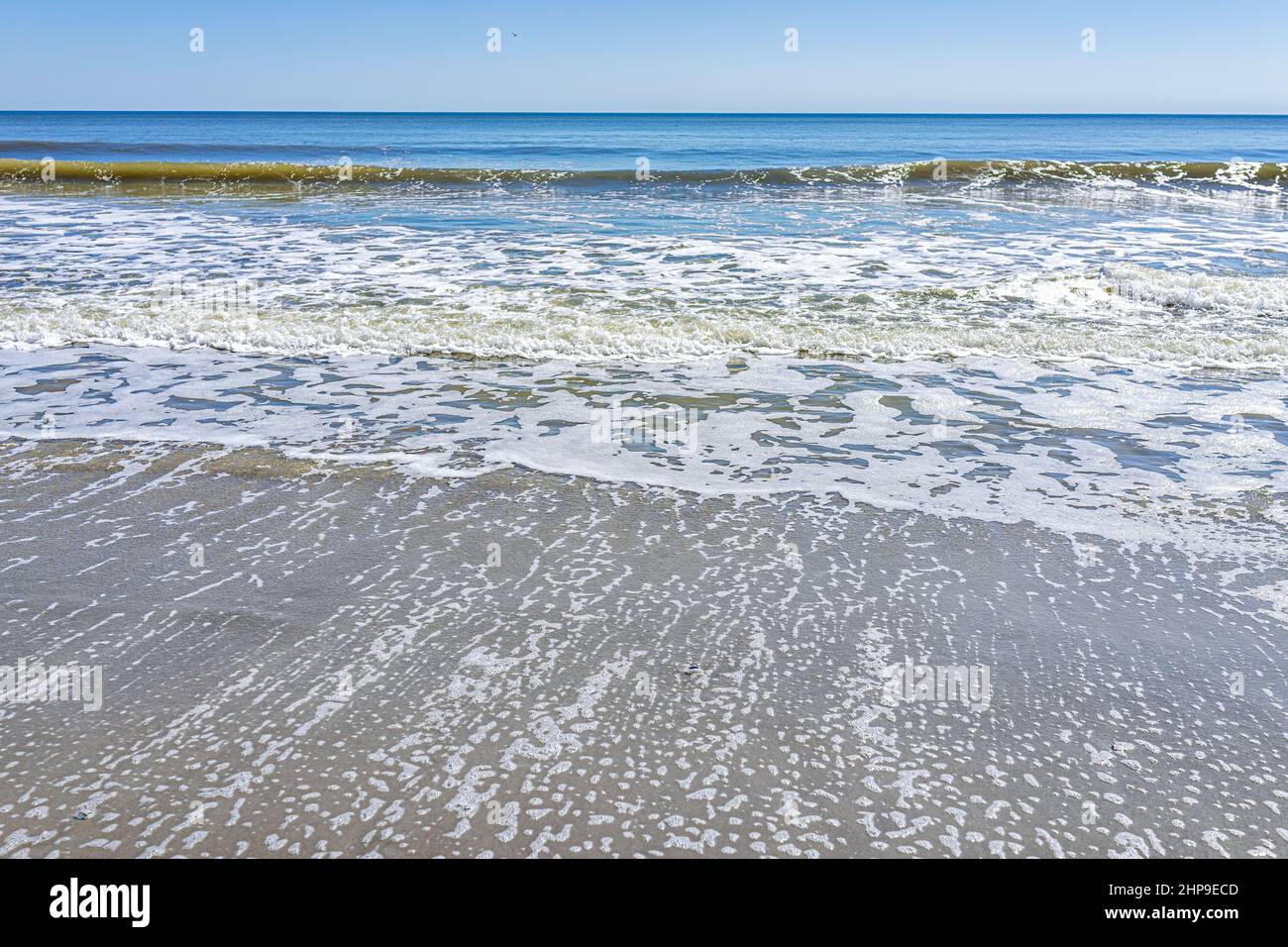 Myrtle Beach, USA shore coast at South Carolina with Atlantic ocean ...