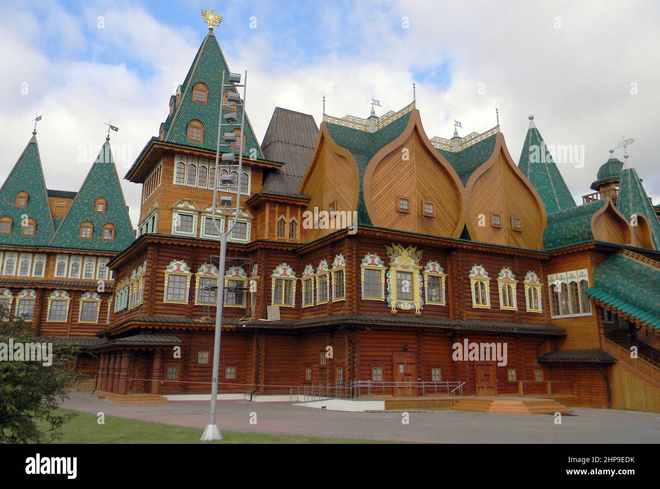 Modern reconstruction of the 17th century Wooden log palace in ...