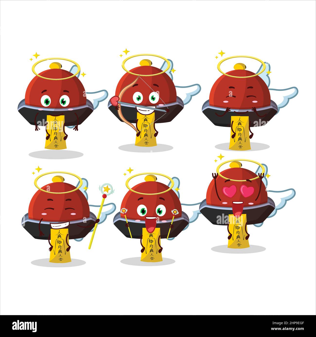 Red vampire hat cartoon designs as a cute angel character. Vector ...