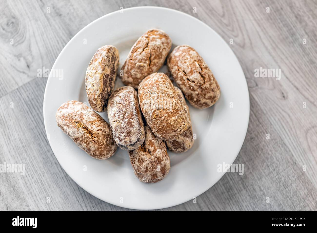 Brown gingerbread cookies traditional Russian baked dessert called ...