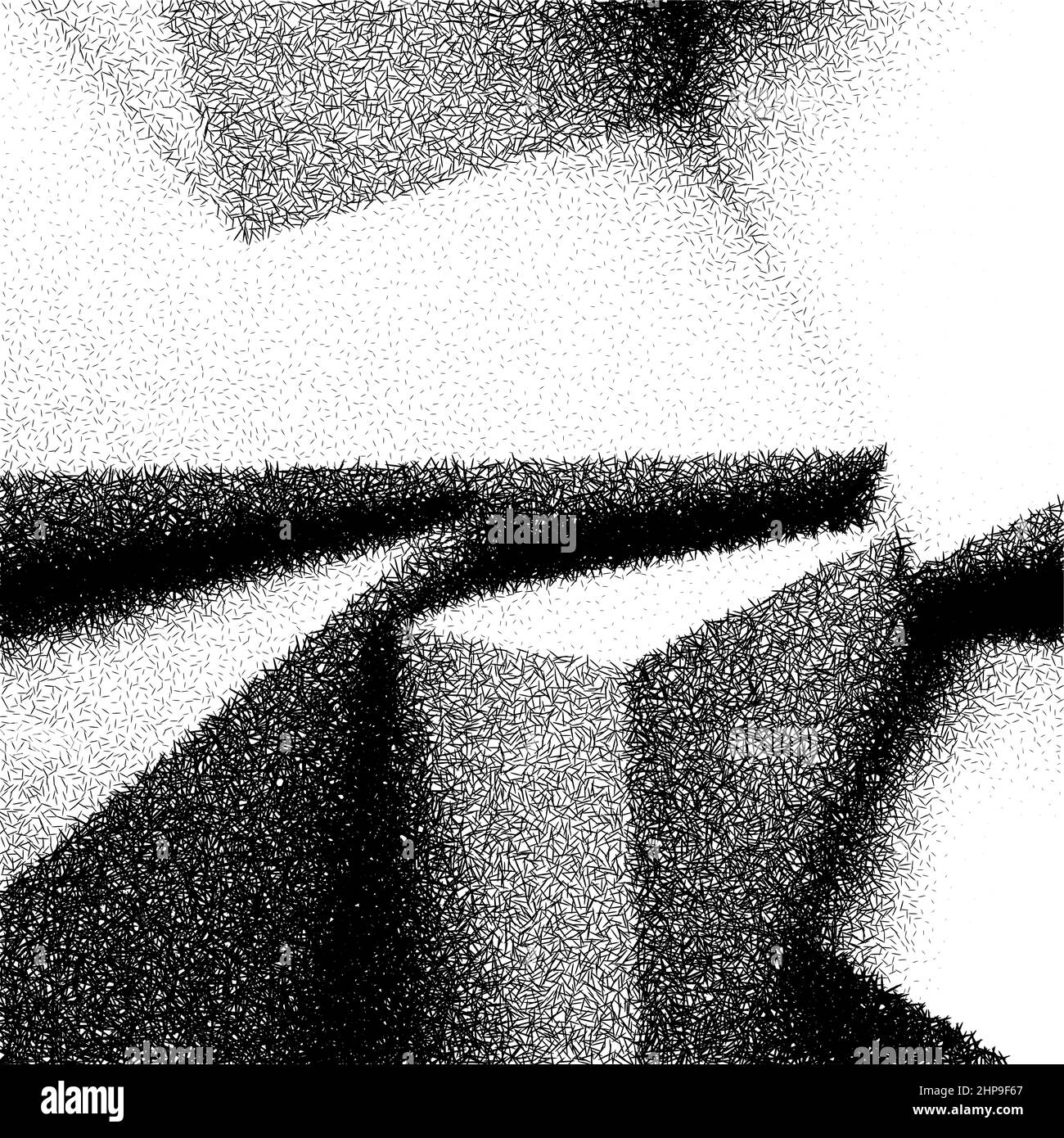 Abstract background with overlapping dotwork cubes with hatched ...