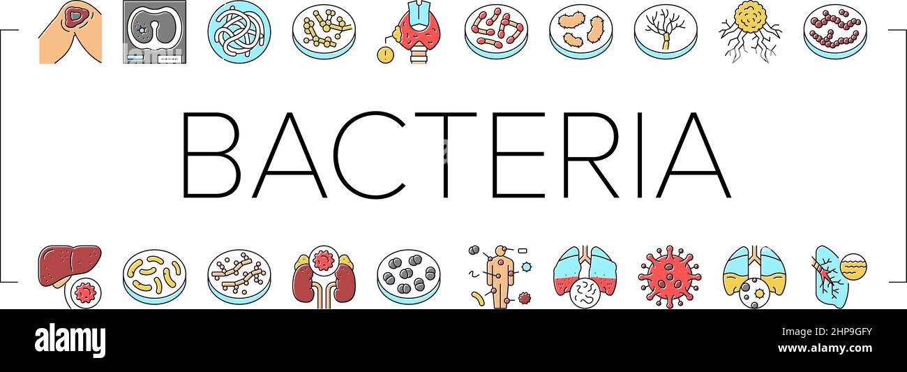 Bacteria Infection Collection Icons Set Vector Stock Vector Image & Art ...