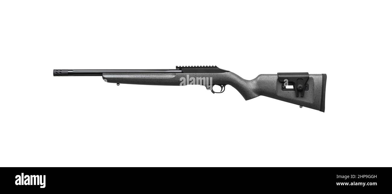 Small-bore bolt rifle in a plastic stock of .22lr. Small rifled weapon ...