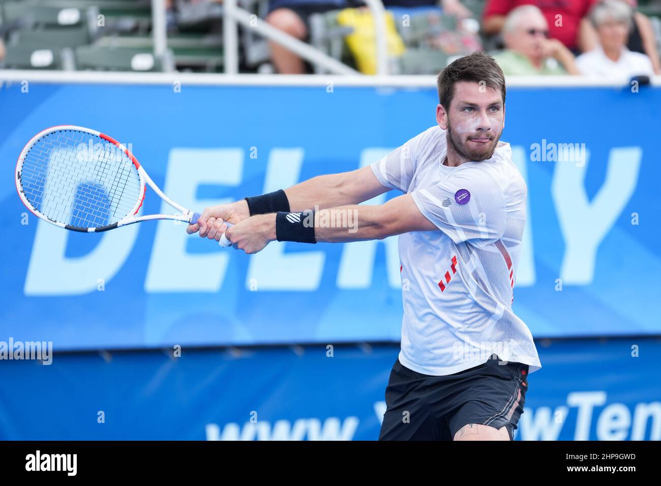 February, 19 - Delray Beach: Cameron Norrie(GBR) in action here defeats ...