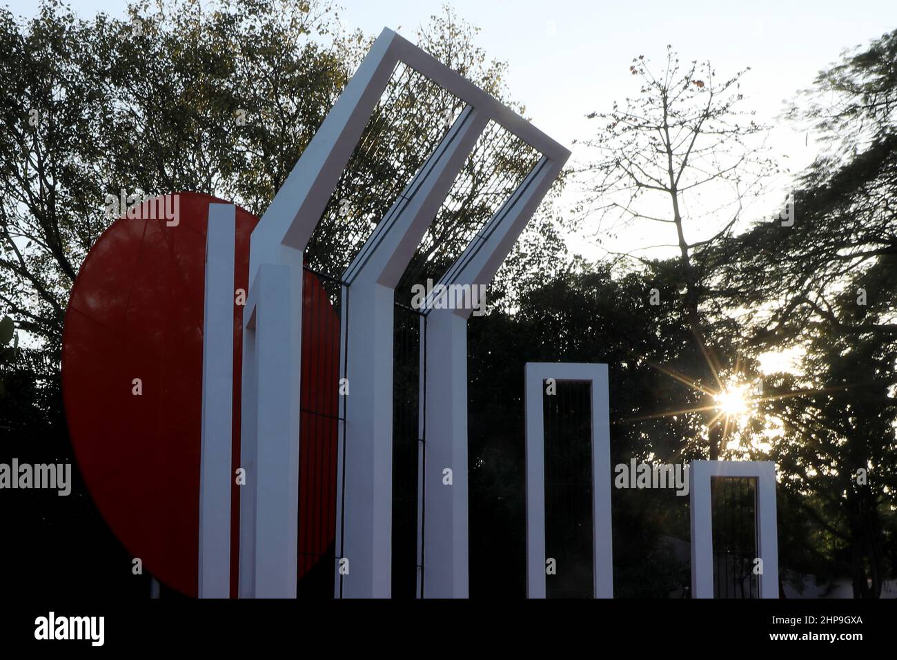 Dhaka, Bangladesh. 19th Feb, 2022. The Central Shahid Minar (language ...
