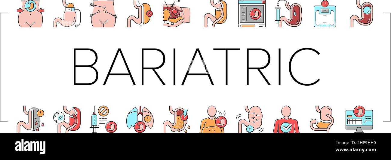 Bariatric Surgery Collection Icons Set Vector Stock Vector Image & Art ...