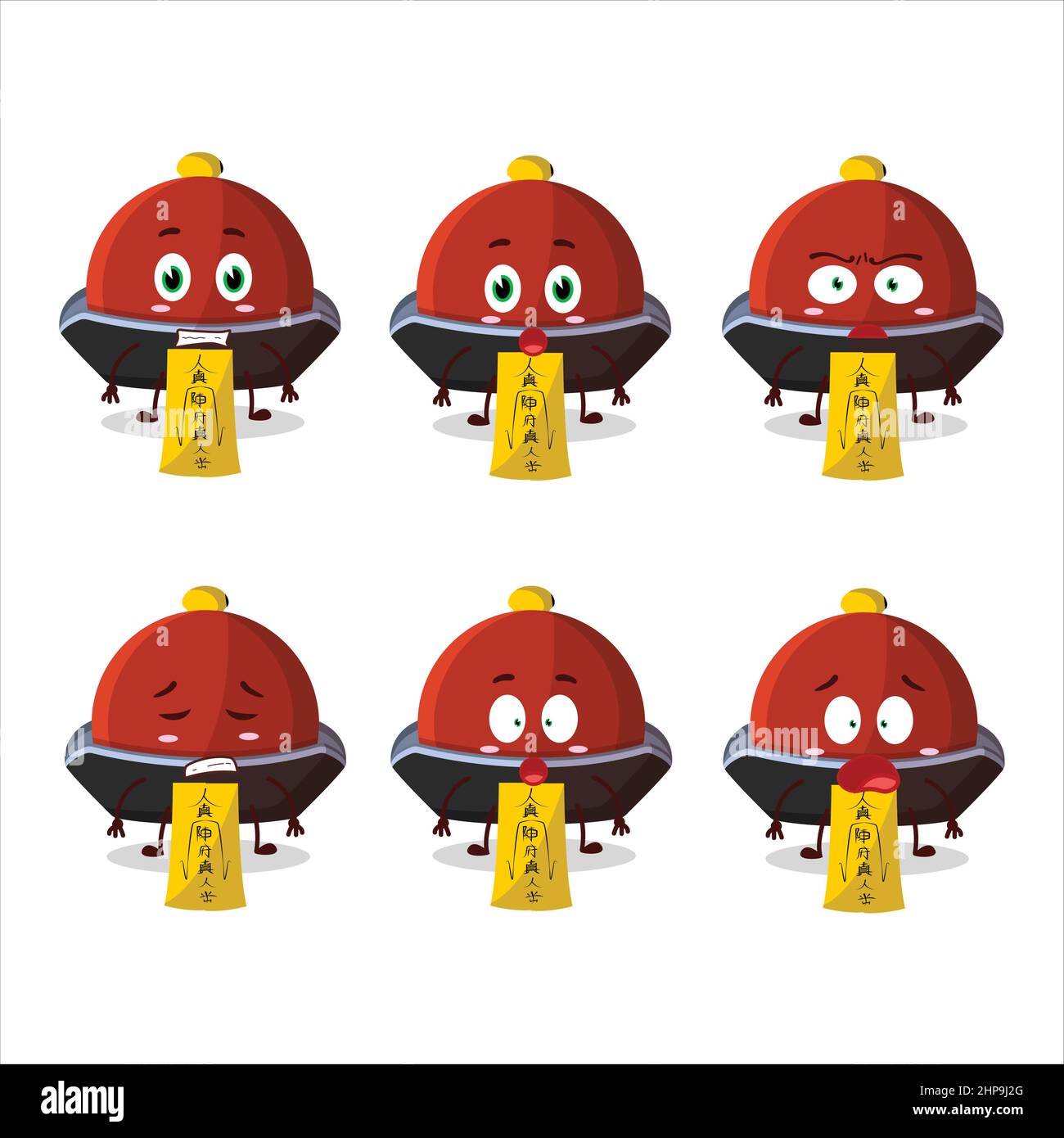 Character cartoon of red vampire hat with scared expression. Vector ...