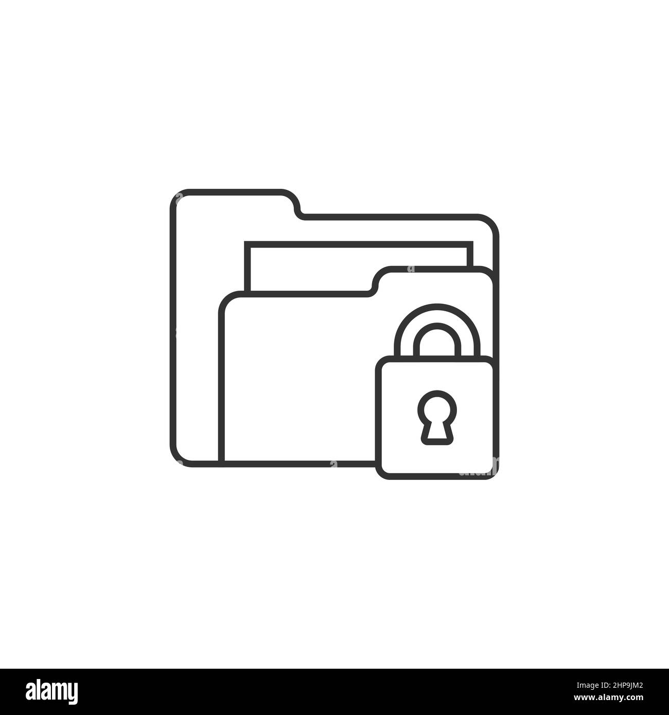 Files folder permission icon in flat style. Document access vector ...