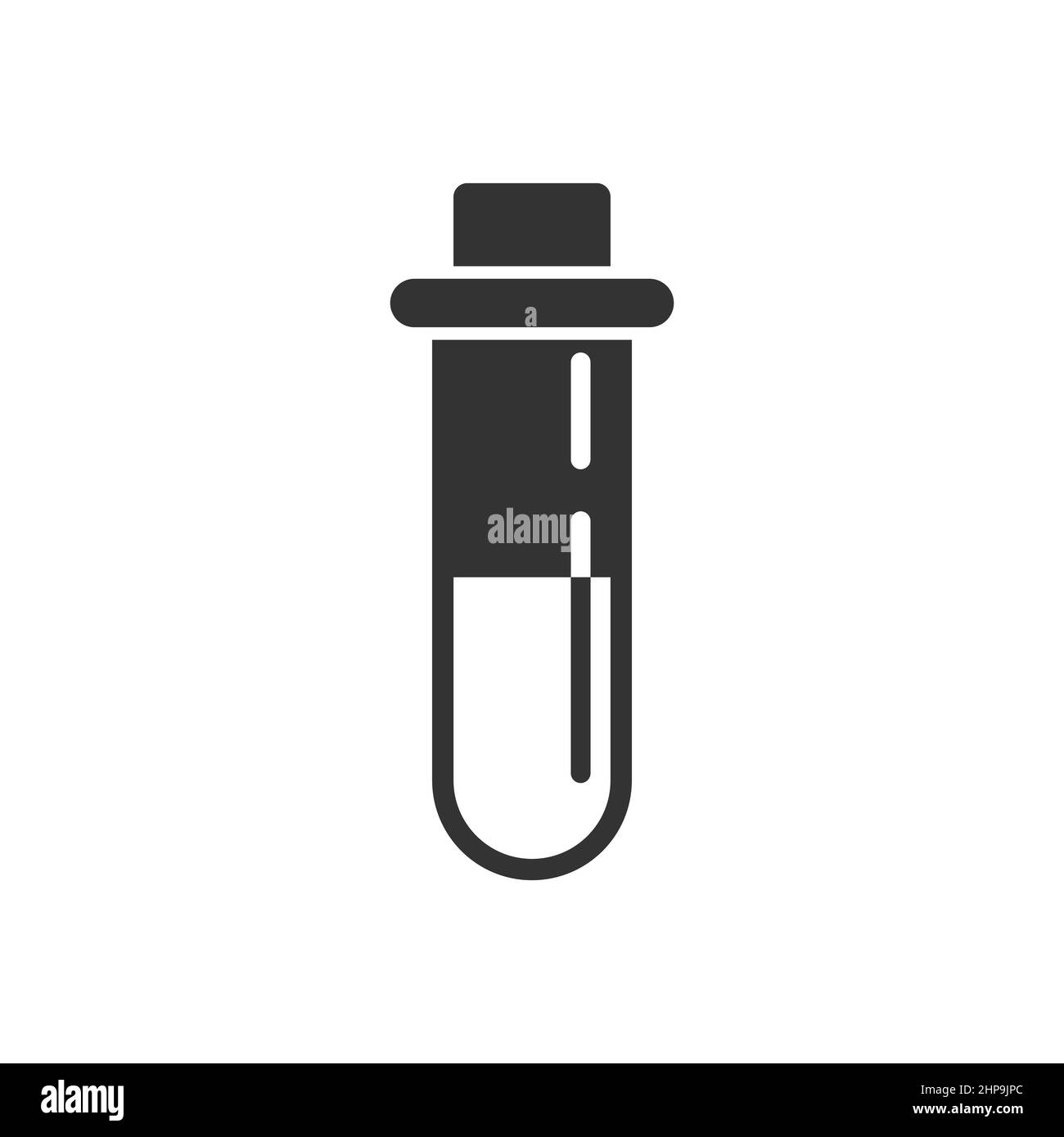 Blood in test tube icon in flat style. Laboratory flask vector ...