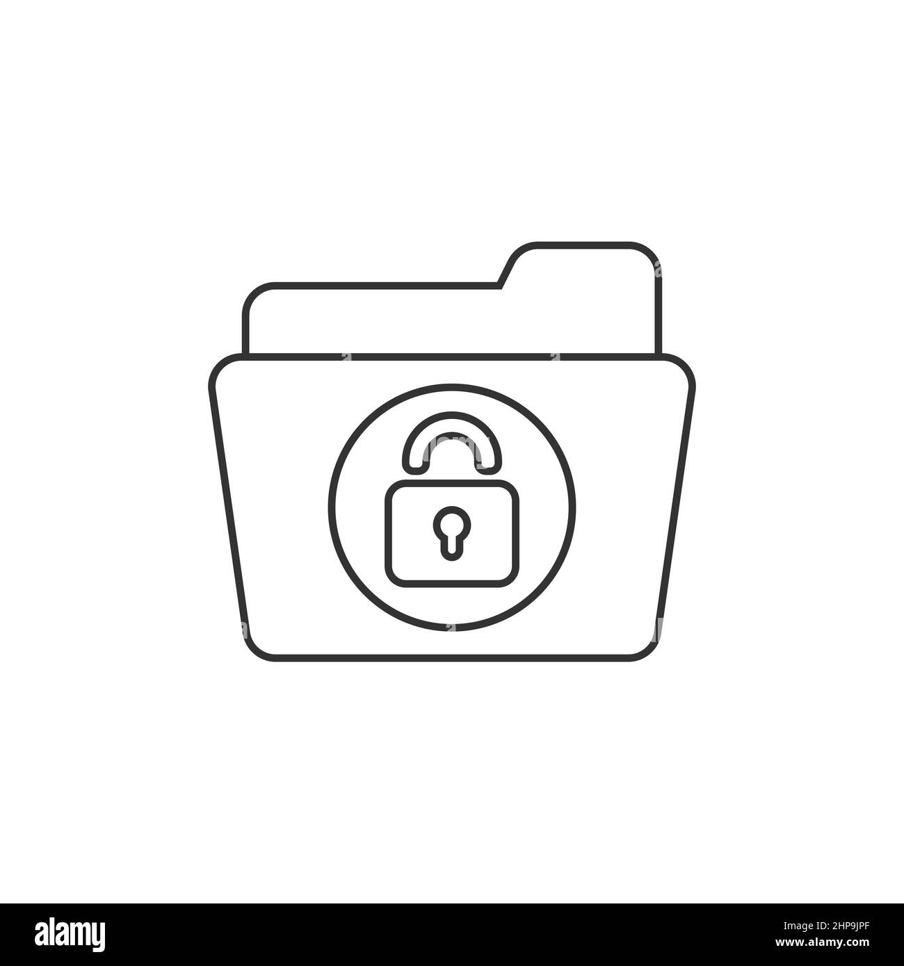Files folder permission icon in flat style. Document access vector ...