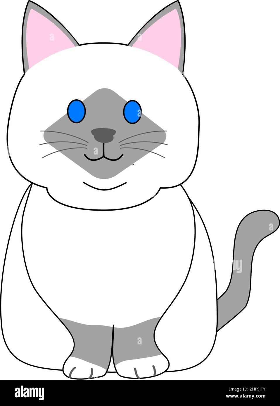 White fat cat sitting Cut Out Stock Images & Pictures - Alamy