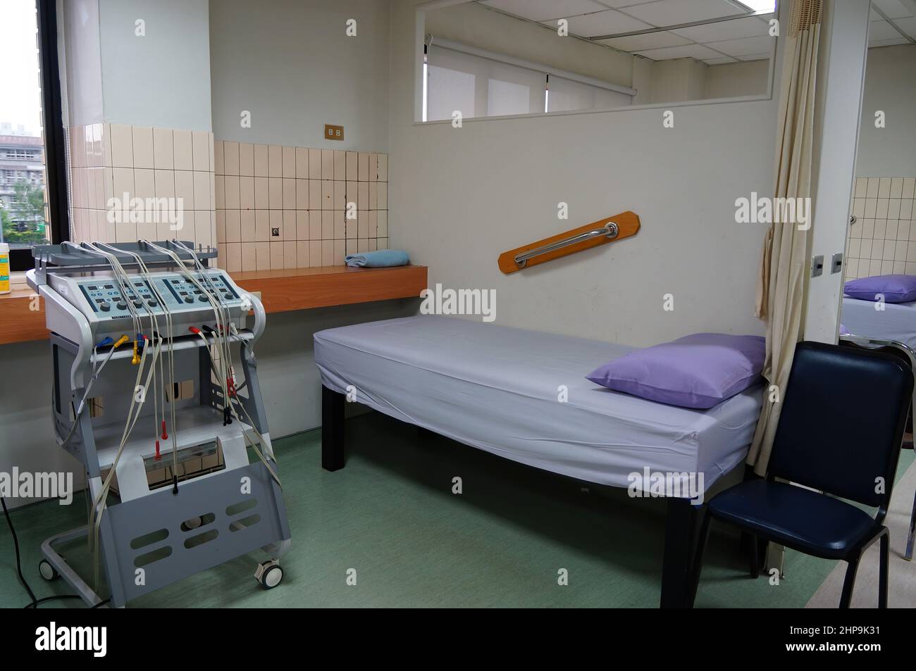 Yilan, OCT 30 2011 - Interior view of a physical therapy treatment room ...
