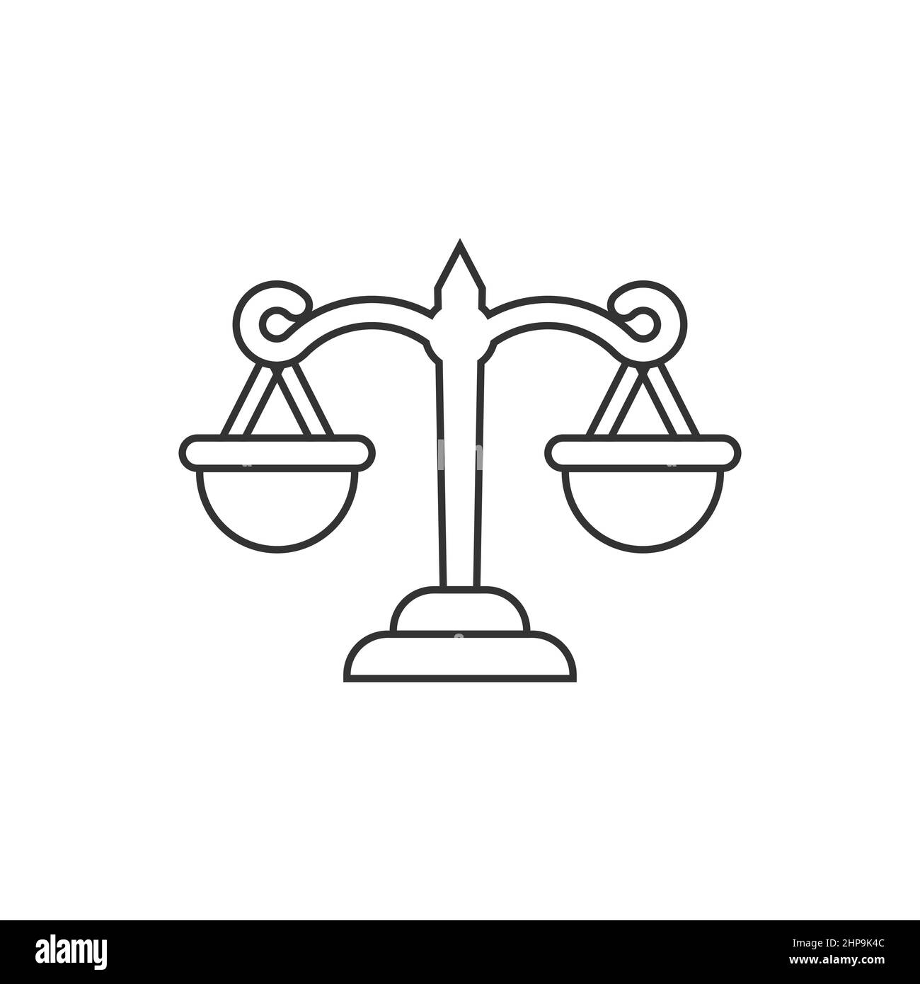 Scales icon in flat style. Libra vector illustration on isolated ...