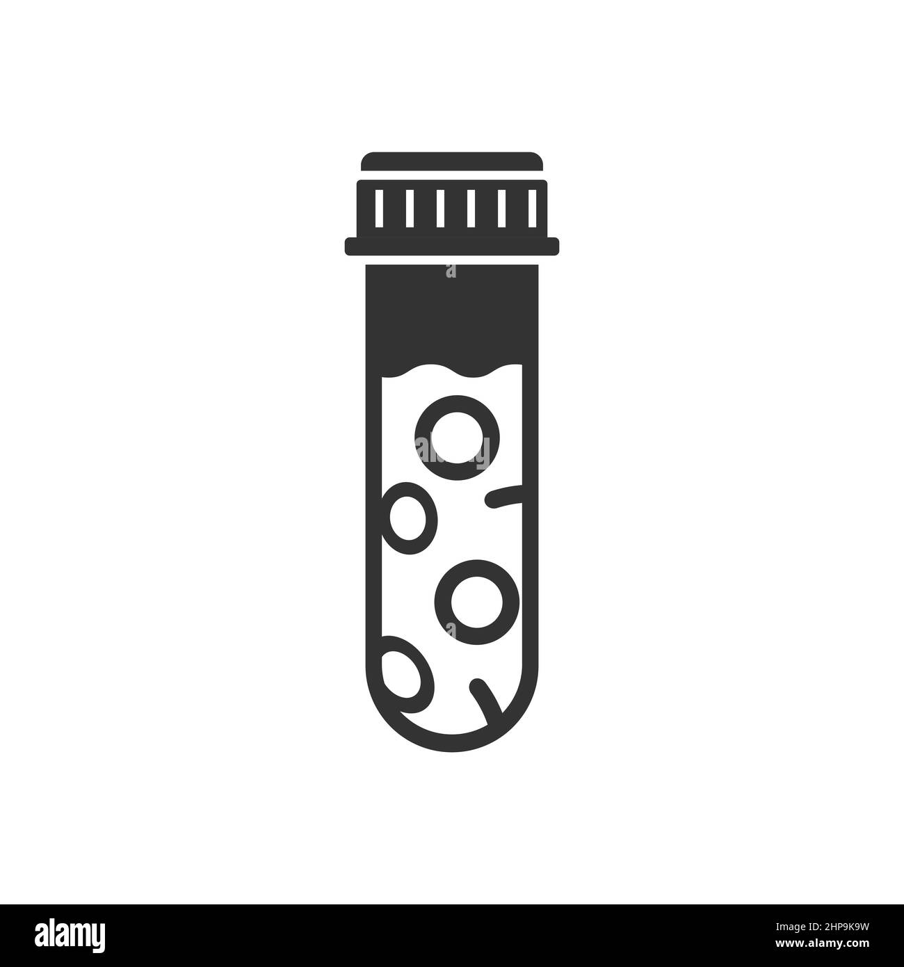 Blood test tube icon in flat style. Hematology vector illustration on ...
