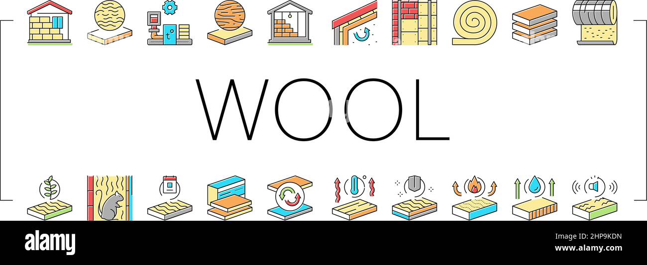 Mineral Wool Material Collection Icons Set Vector Stock Vector Image ... Mineral Wool Material Collection Icons Set Vector Stock Vector Image ...