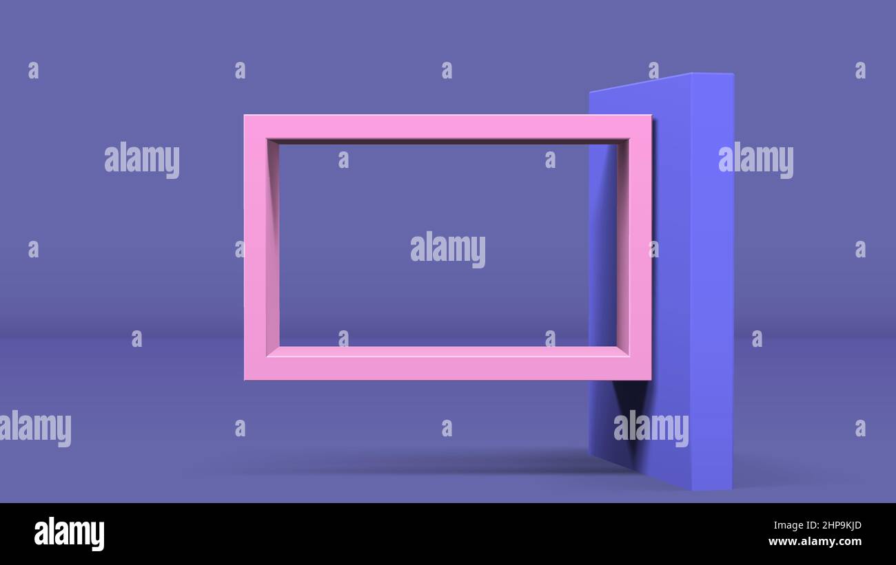 3D frame on stand or abstract minimalistic rectangle composition with ...