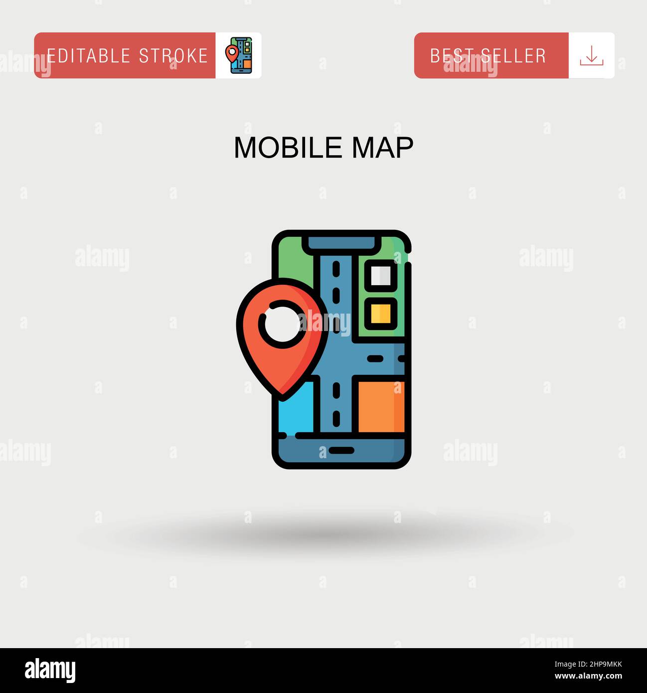 Mobile map Simple vector icon Stock Vector Image & Art - Alamy