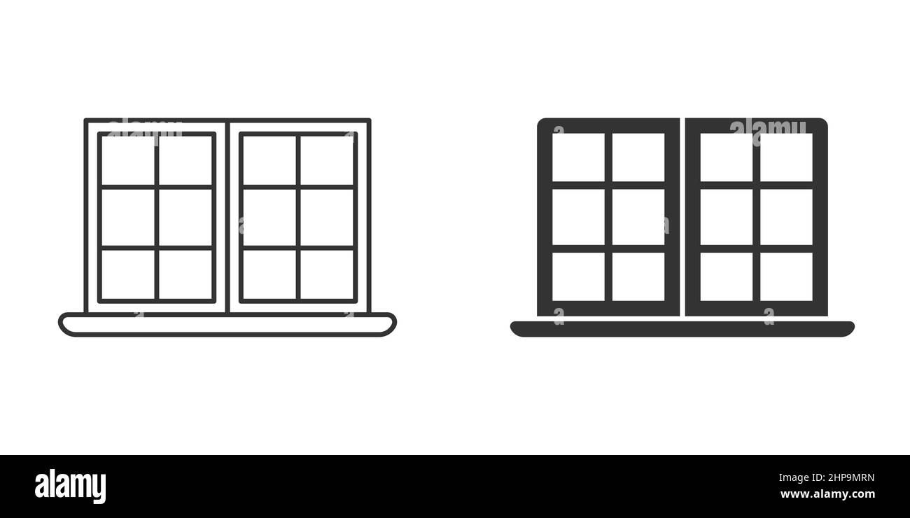 Window icon in flat style. Casement vector illustration on isolated ...