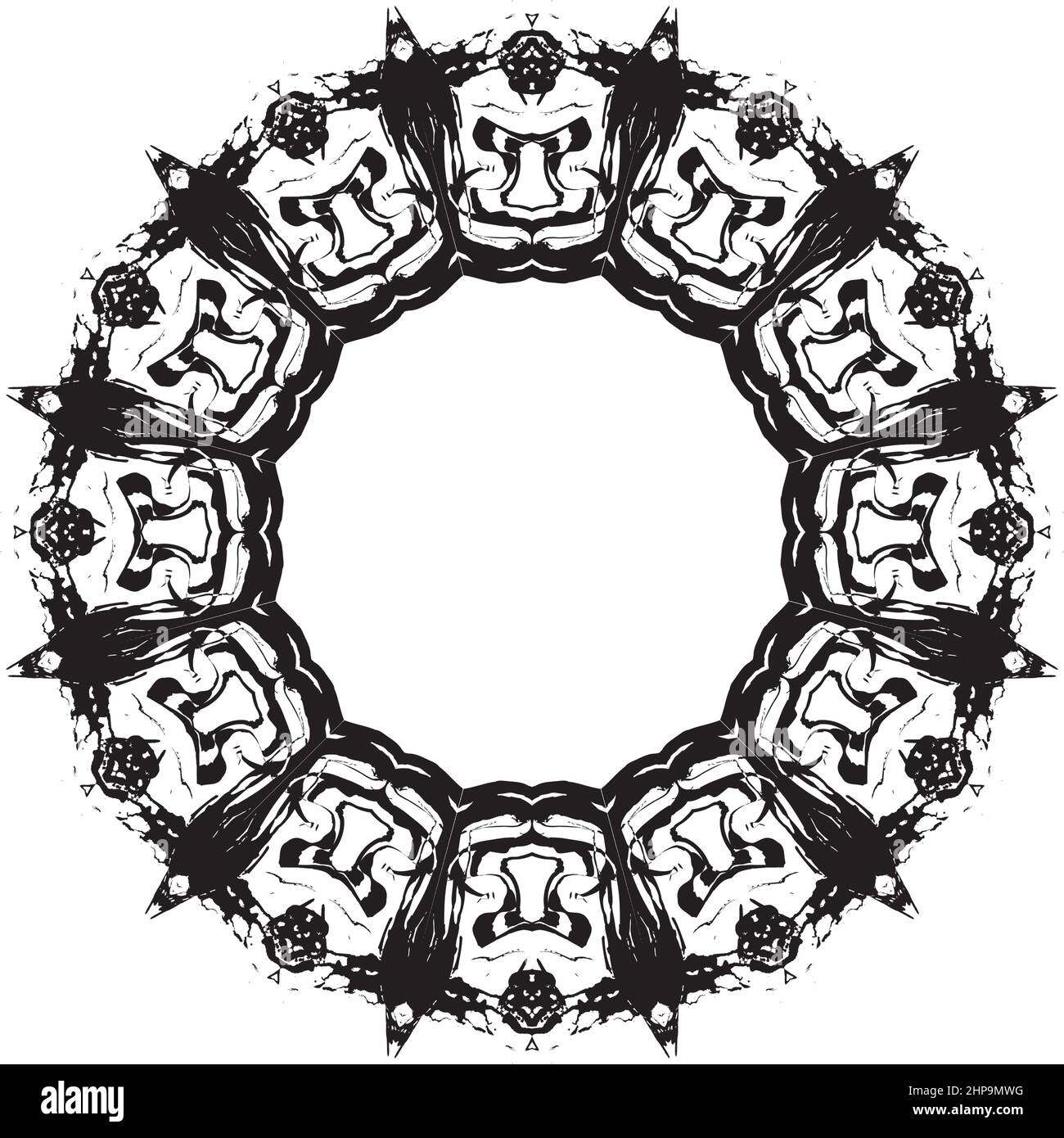 Tribal folk aztec geometric pattern in circle Stock Vector Image & Art ...