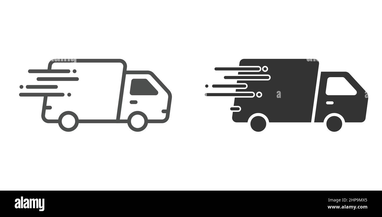 Shipping fast icon in flat style. Delivery truck vector illustration on ...