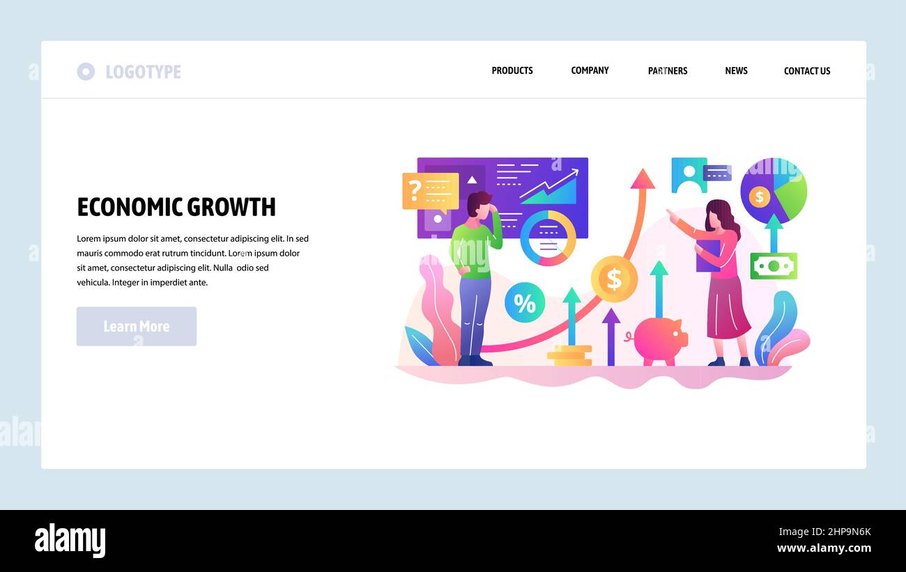 Vector web site design template. Business debelopment and economy ...