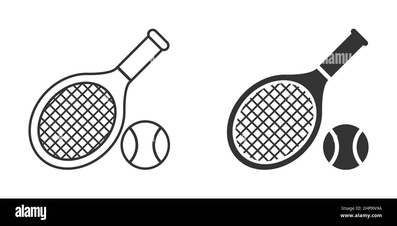 Tennis racket icon in flat style. Gaming racquet vector illustration on ...