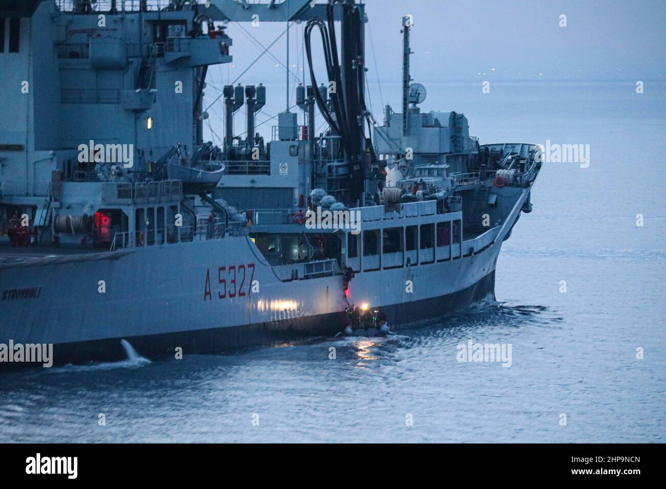 220212-N-ED646-3092 GULF OF TARANTO (Feb. 12, 2022) Sailors assigned to ...