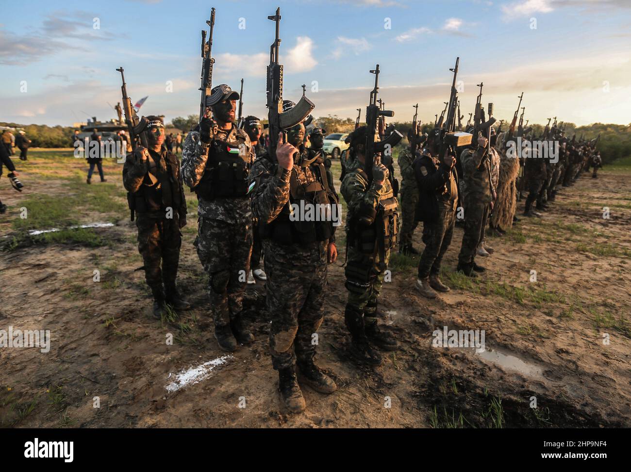 Armed soldiers of the Mujahideen Brigades seen on a parade during the ...