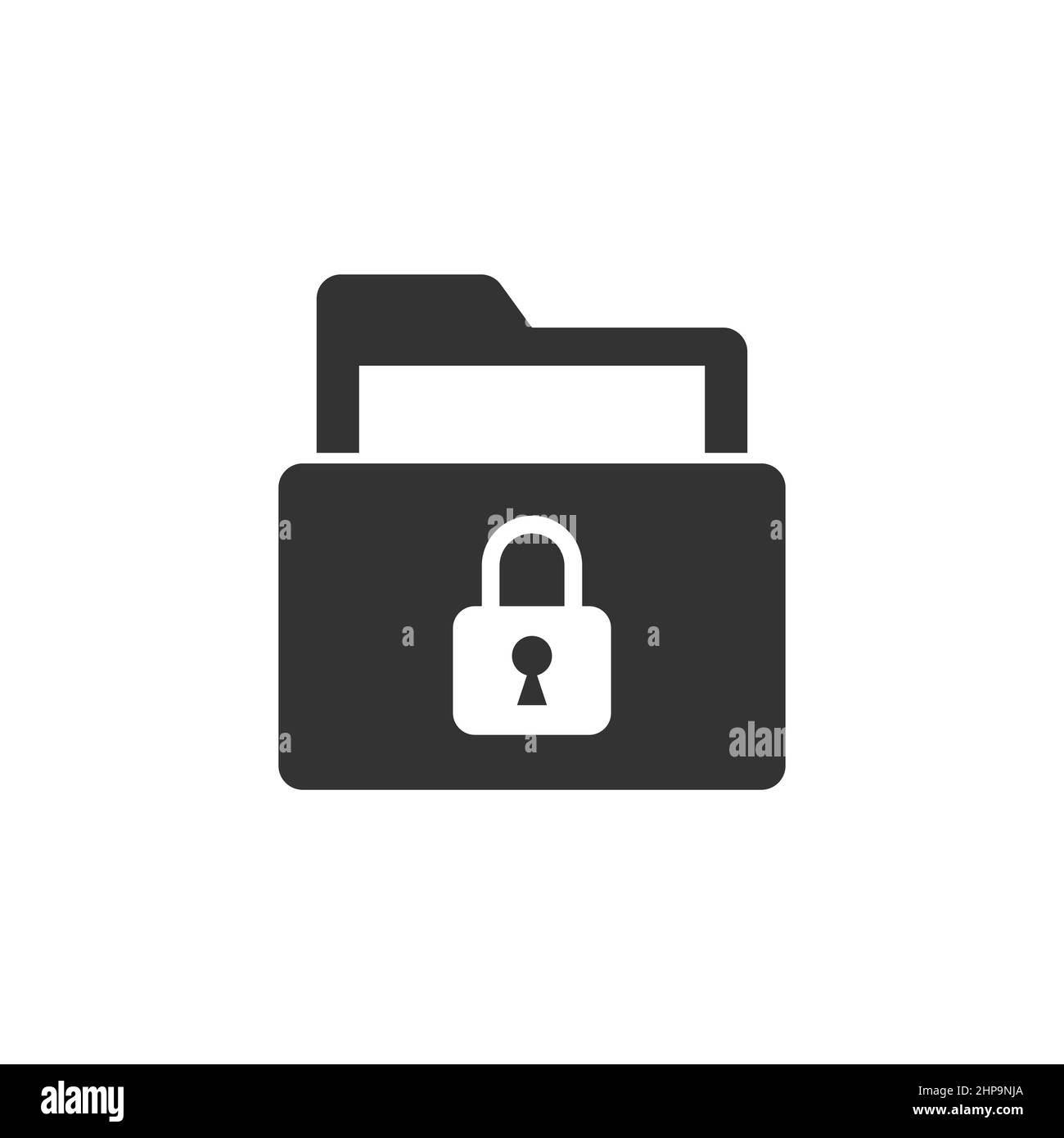 Files folder permission icon in flat style. Document access vector ...