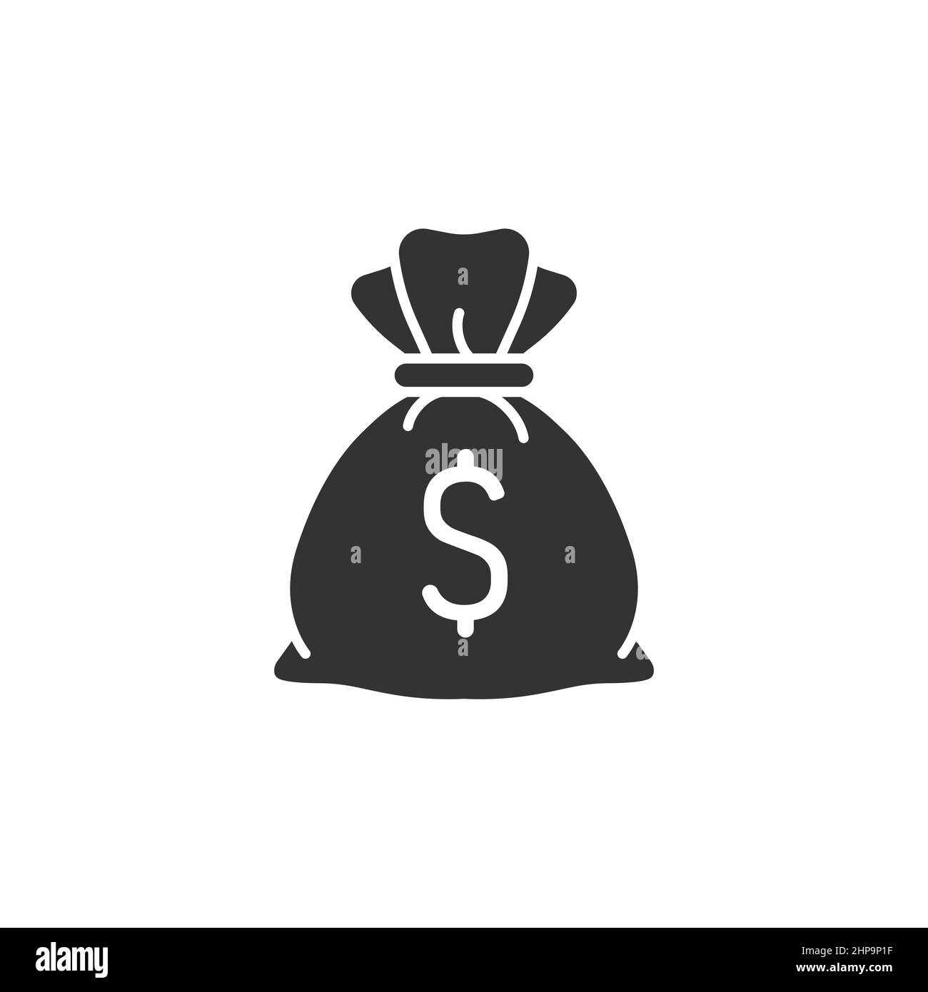 Money bag icon in flat style. Moneybag vector illustration on isolated ...