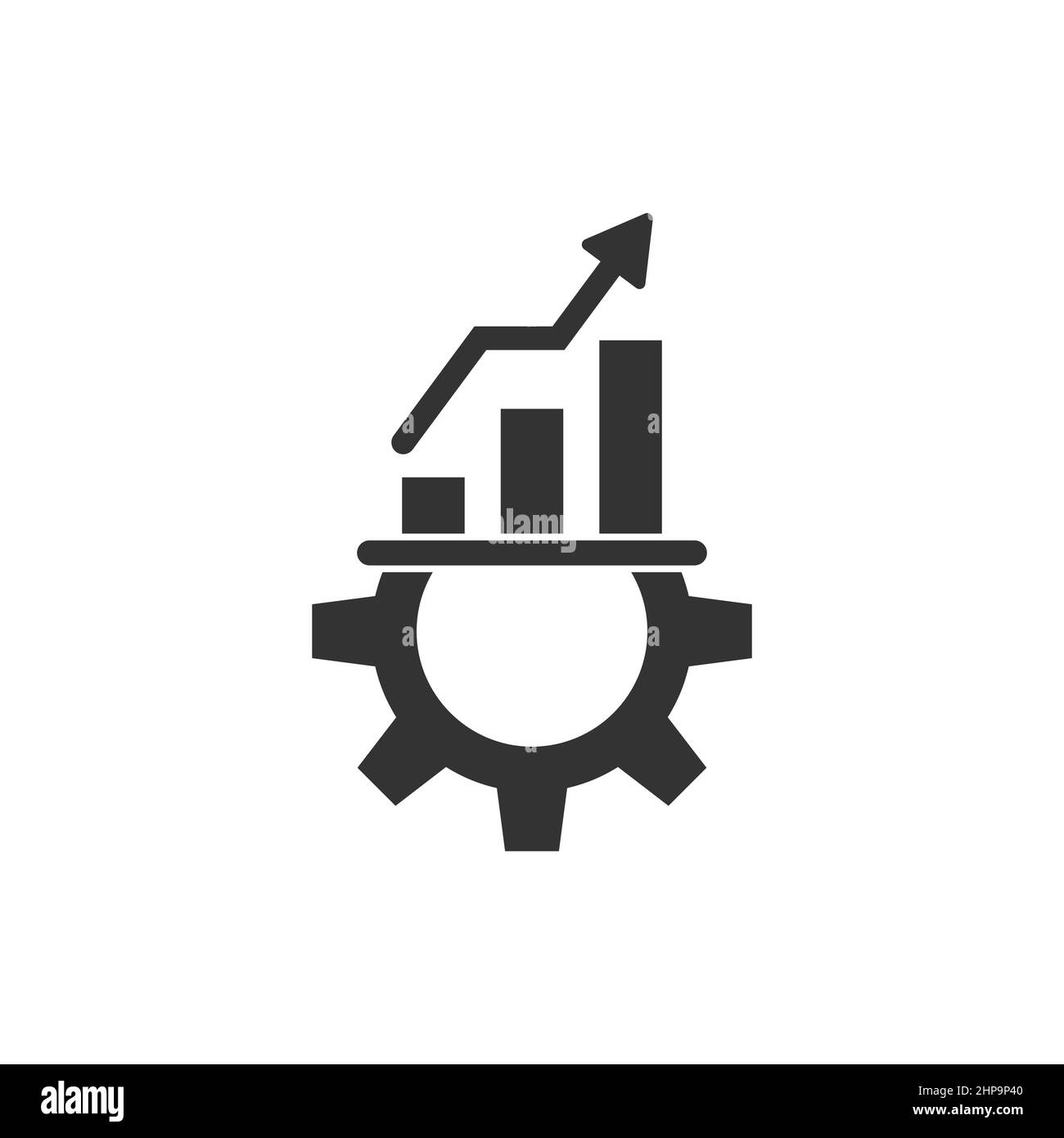Productivity icon in flat style. Process strategy vector illustration ...