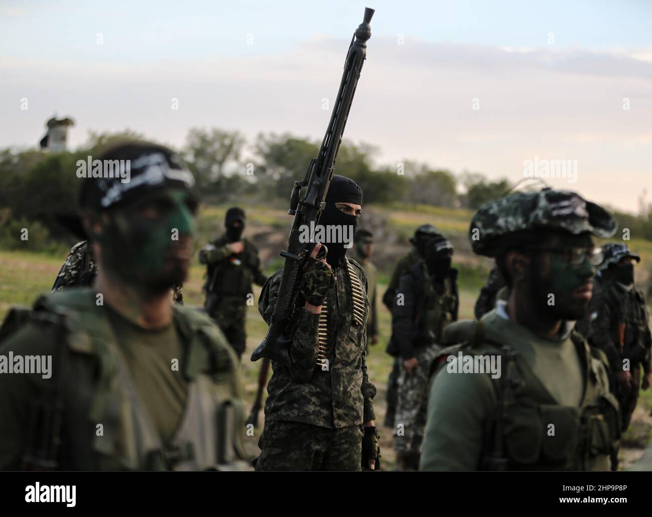 Armed soldiers of the Mujahideen Brigades seen on a parade during the ...