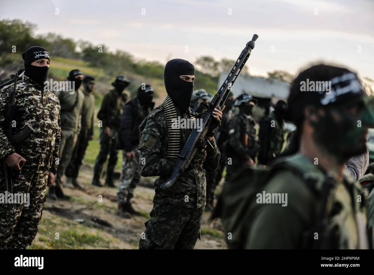 Armed soldiers of the Mujahideen Brigades seen on a parade during the ...