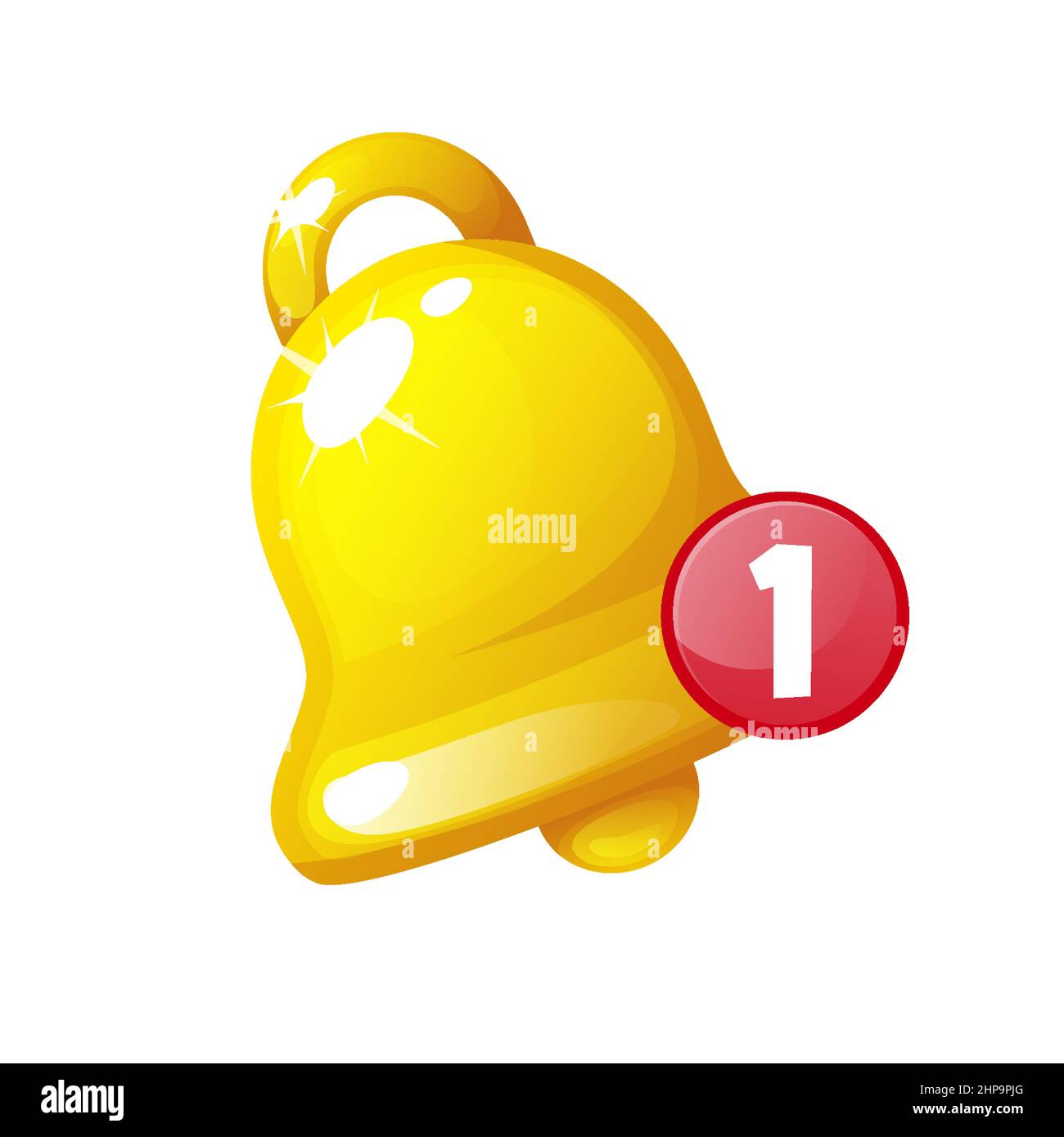 Golden call mobile, notification icon for game. Vector illustration ...