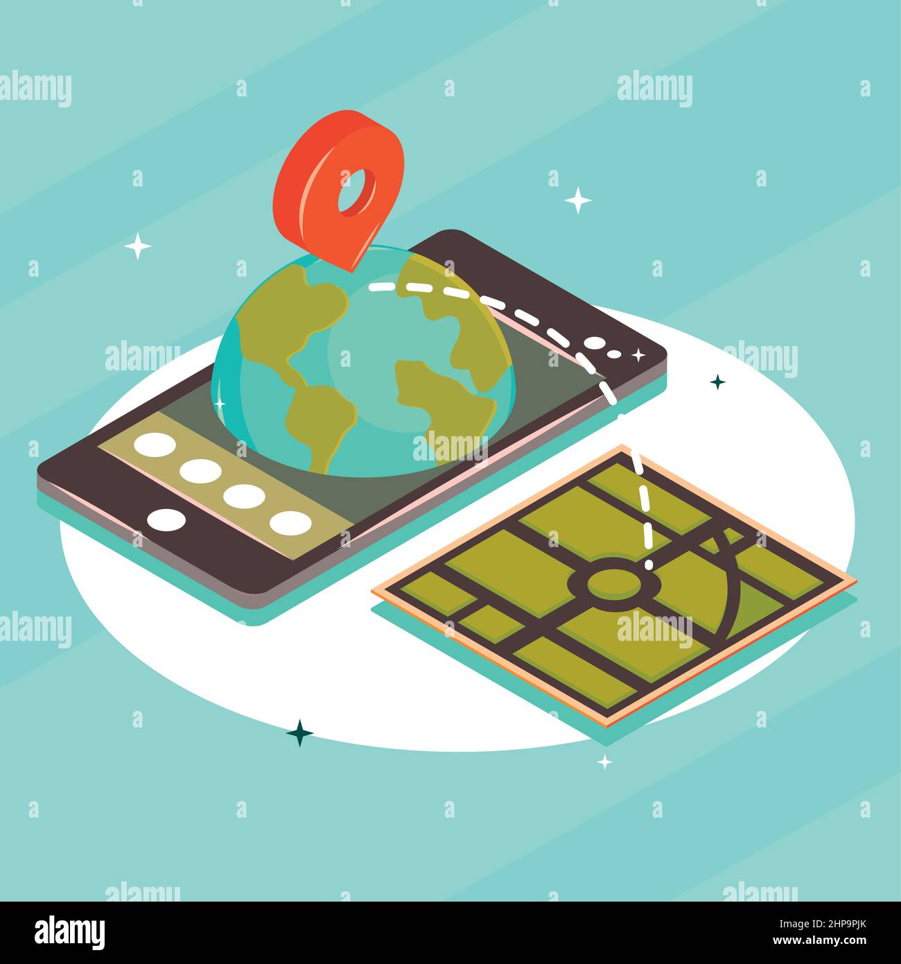 isometric mobile navigation maps Stock Vector Image & Art - Alamy