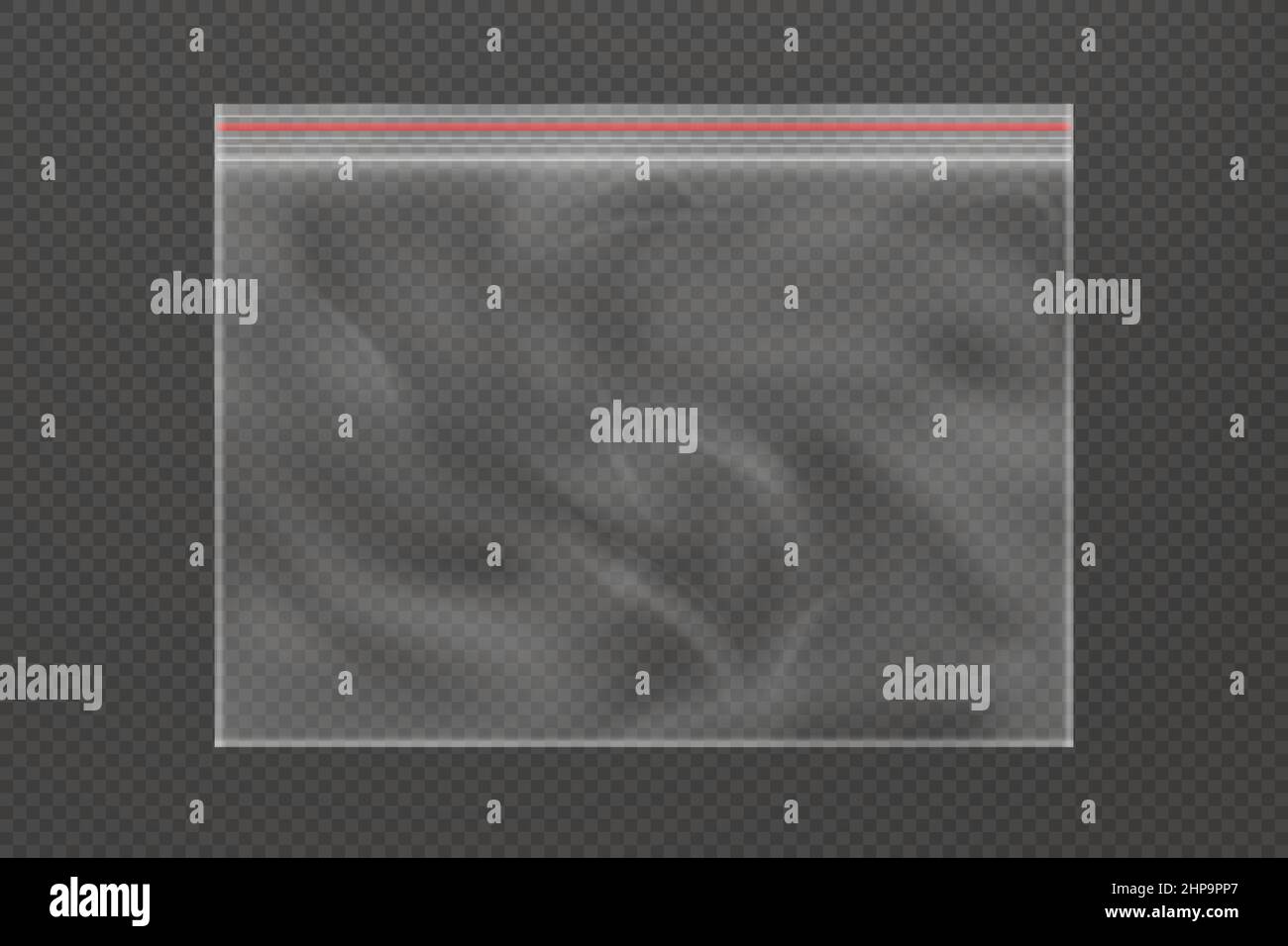 Transparent plastic nylon zip bag package mockup. Clear realistic ...