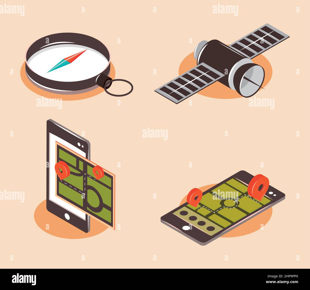 icons gps navigation Stock Vector Image & Art - Alamy