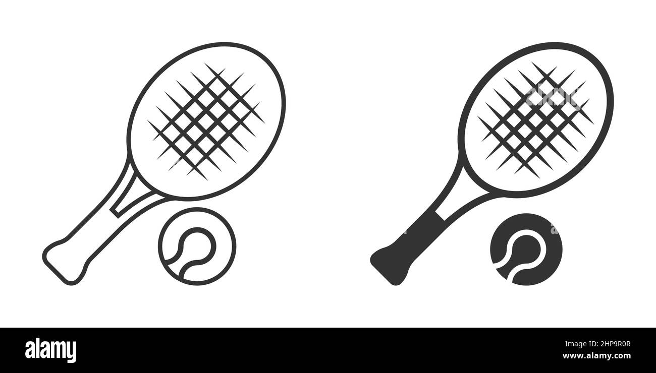 Tennis racket icon in flat style. Gaming racquet vector illustration on ...