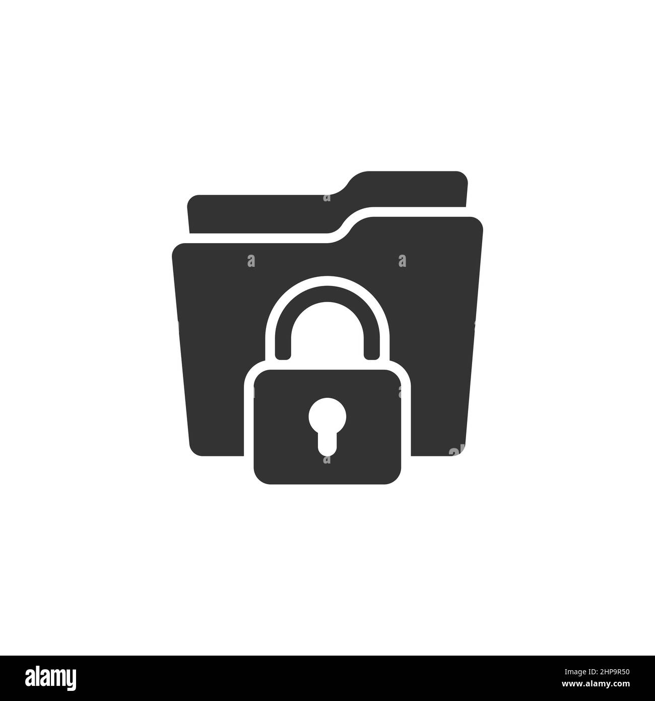 Files folder permission icon in flat style. Document access vector ...